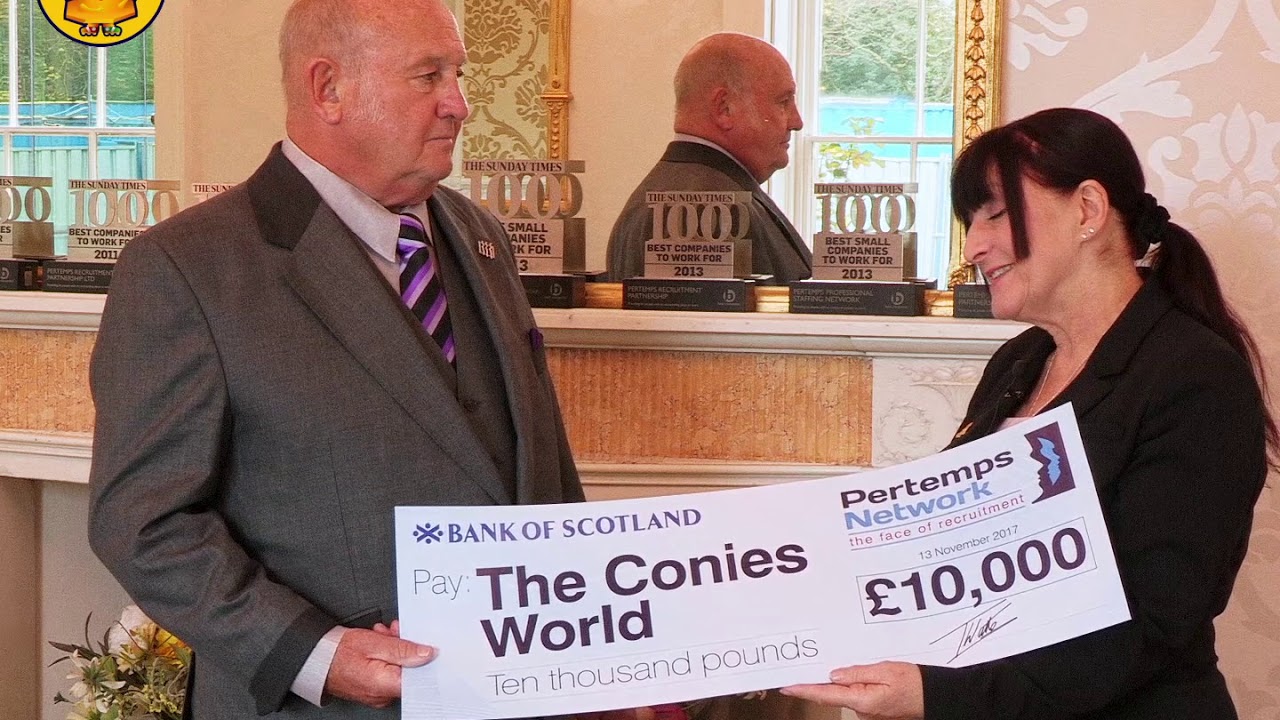 Fay Goodman thanks Tim Watts PERTEMPS for supporting THE CONIES - YouTube