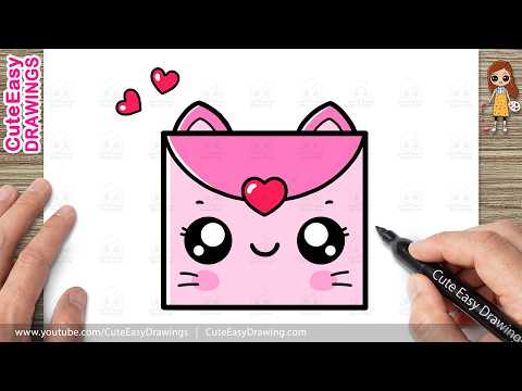 How to Draw a Cute Kitty Love Letter | Easy Kawaii Drawing for Kids & Toddlers!