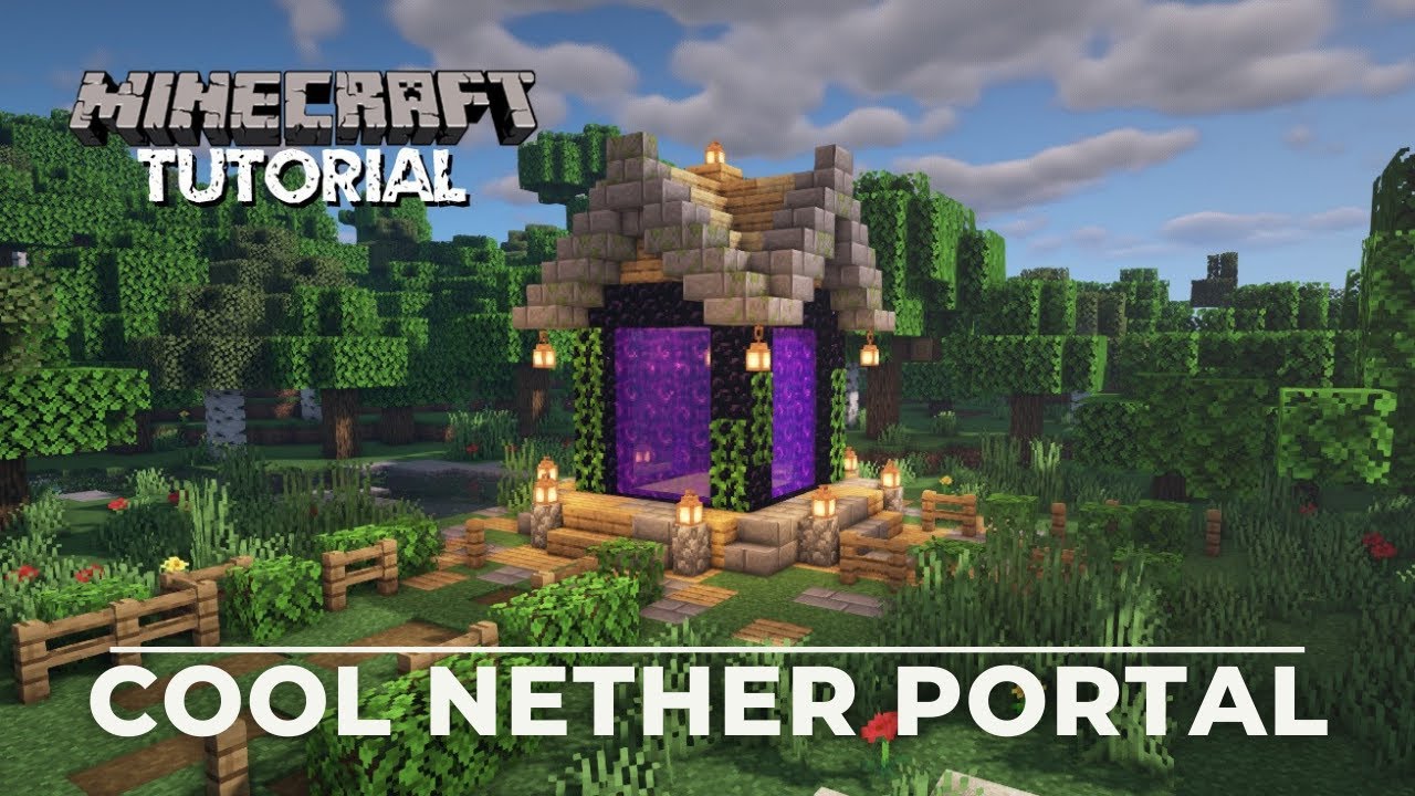 Minecraft | How to Build a Cool Looking Nether Portal | Tutorial - YouTube
