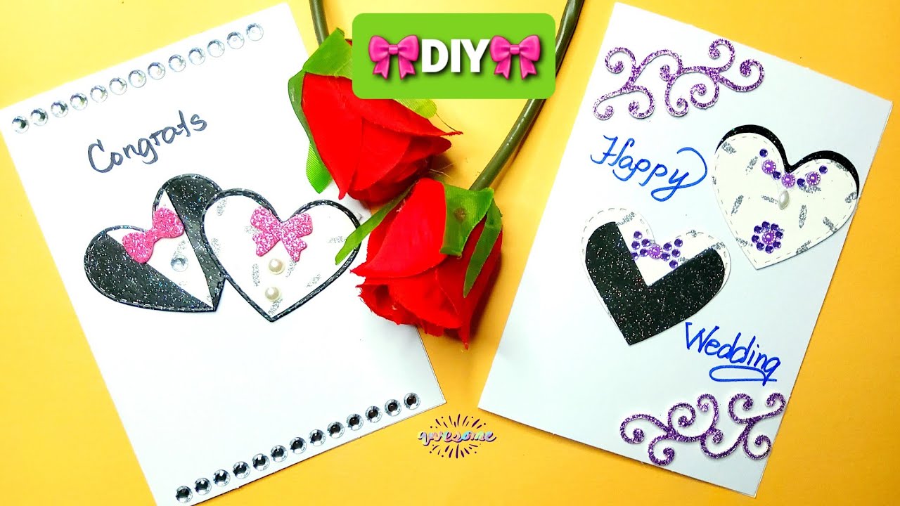 EASY HANDMADE WEDDING CARDS|DIY WEDDING CARDS TUTORIAL - YouTube