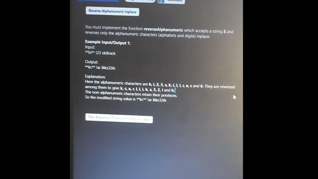 Skillrack-Daily Challenge-Reverse Alphanumeric Inplace -Program Id(8493)-10/03/23 ..#skillrack # ...
