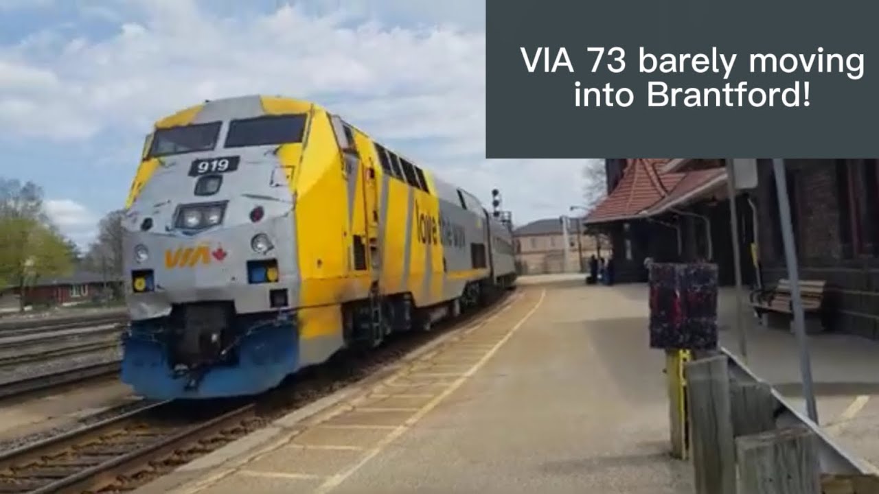 VIA 73 slow arrival into Brantford, ON. (nice driver) (pt.1) - YouTube
