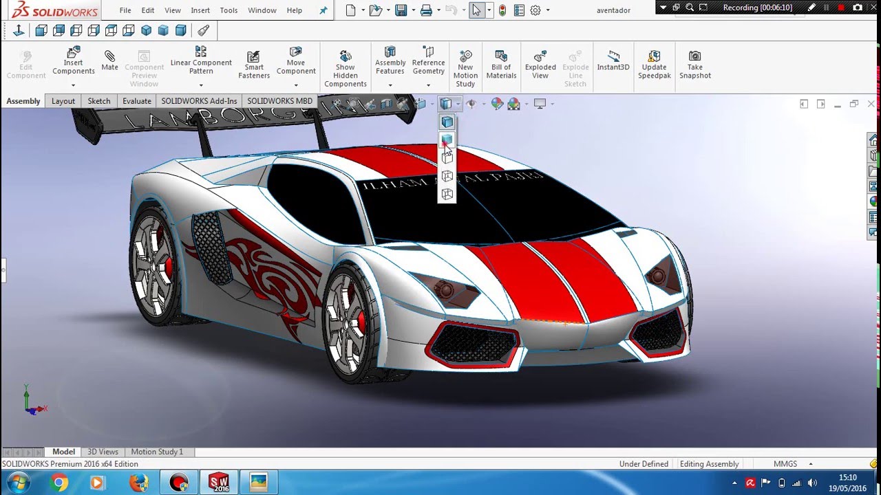 solidworks tutorial lamborghini aventador & reventon - YouTube