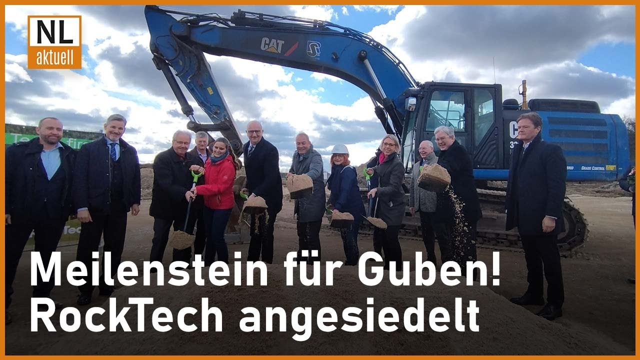 Guben | Meilenstein für Neißestadt, Spatenstich für Mega-Ansiedlung von Rock Tech - YouTube