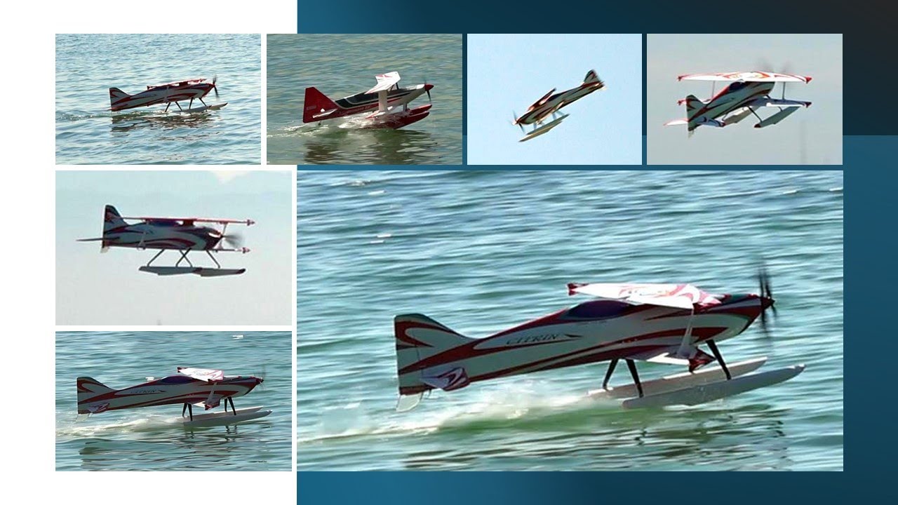 Wasserflug mit RC Citrin Doppeldecker / Water flight with RC Citrin ...