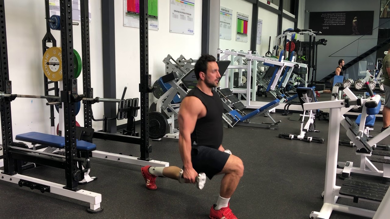 Db Push Back Lunge - YouTube