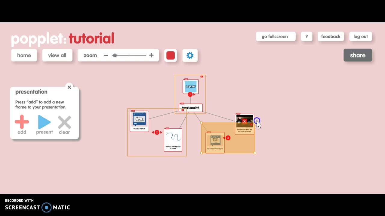 Tutorial Popplet presentation mode 2 - YouTube