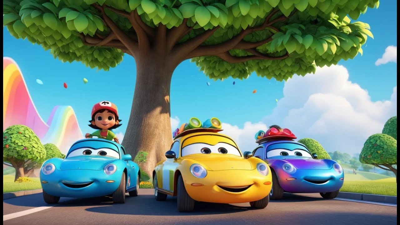 Ten Little Cars Racing on the Road | Counting Song for Kids | Fun ...