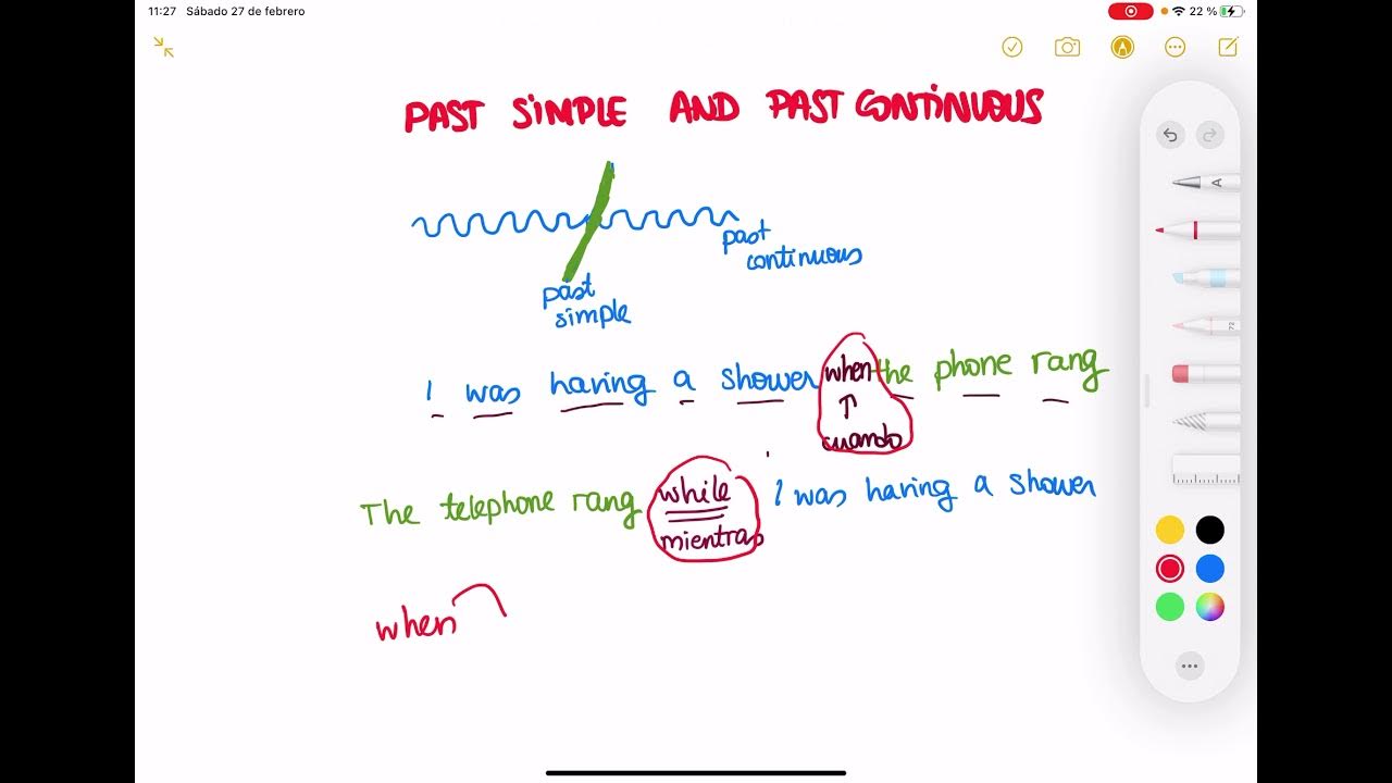 Pasado continuo y pasado simple. Uso de when y while - YouTube
