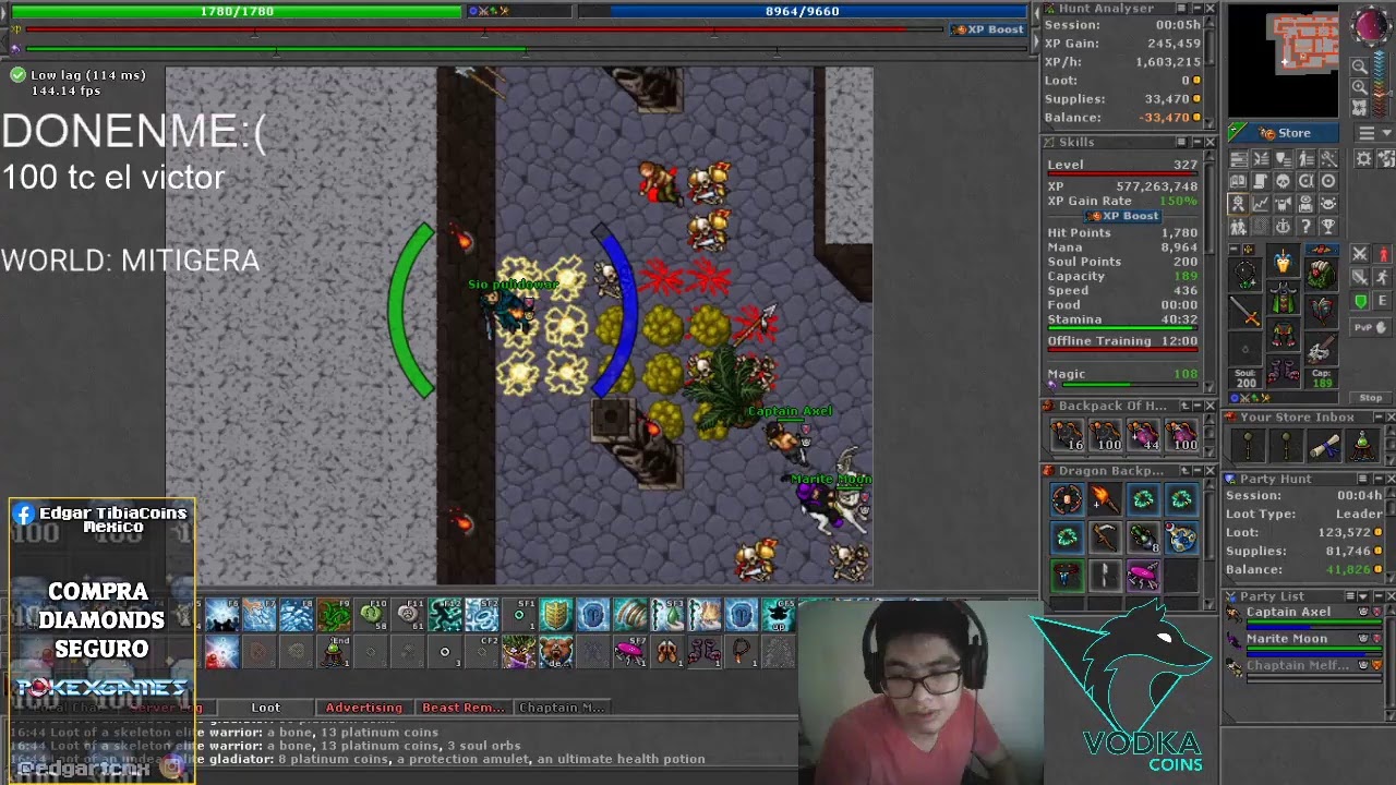 [Tibia] Team hunt 300+ / SKELETON WARRIOR - YouTube