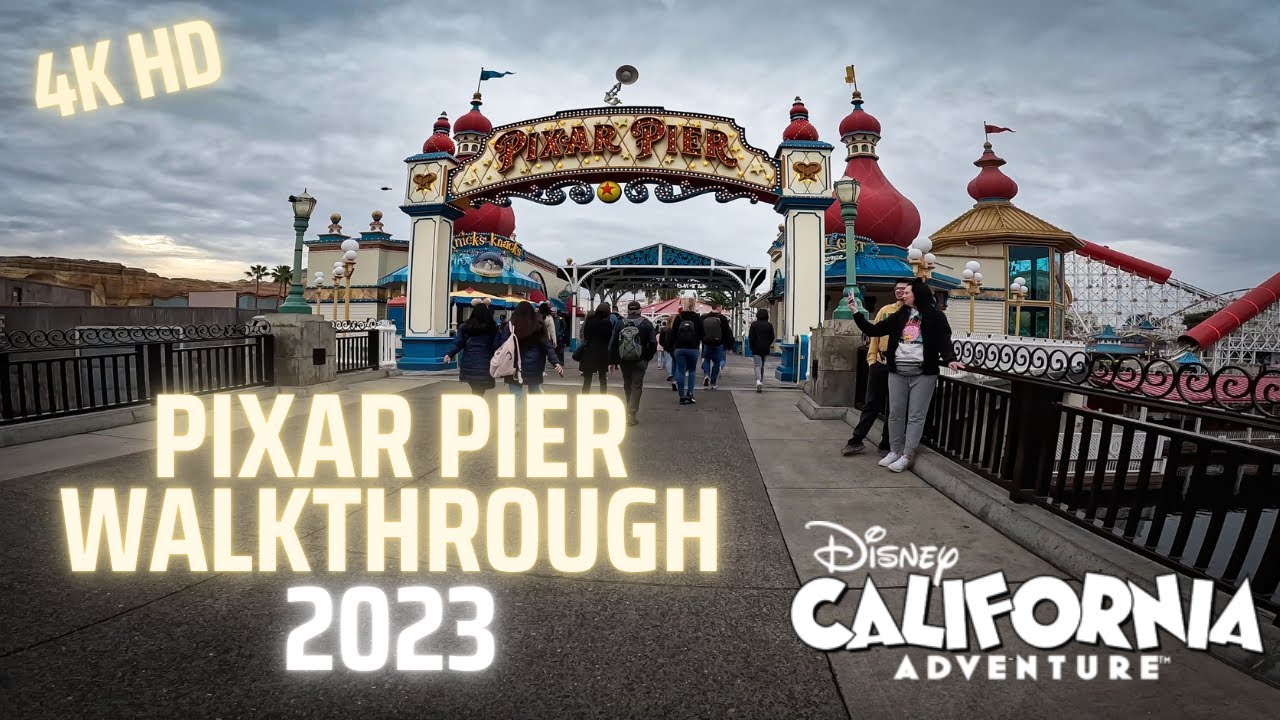 Pixar Pier Walkthrough [2023] - Rainy Day at Disney California ...