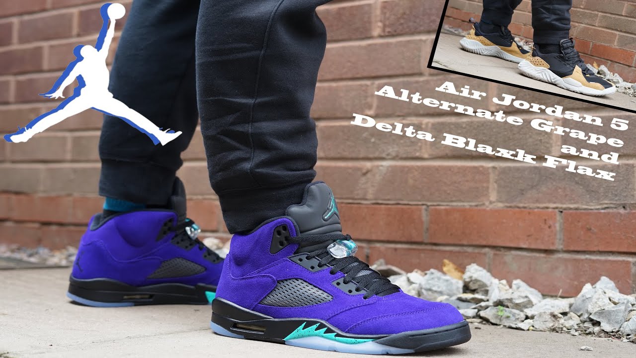 Air Jordan 5 Alternate Grape/Purple Grape and Delta Black Flax - YouTube