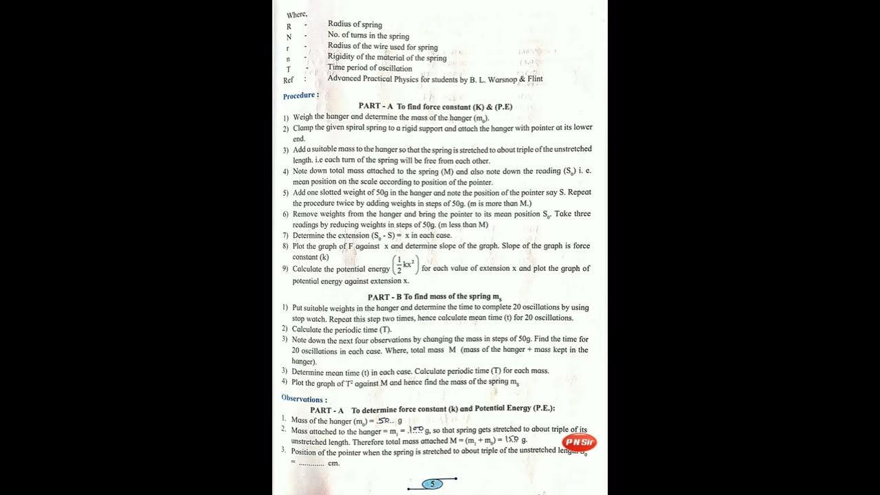 Class 12 Physics Practical | Experiment No. 1 Spring Mass Oscillator | HSC Maharashtra State ...