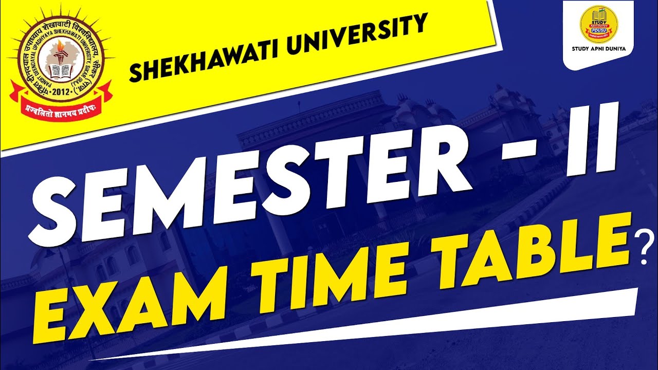 PDUSU Semester-II Exam Time Table 😱? | BA, BSC, BCOM, BCA, BBA| Sem2 ...