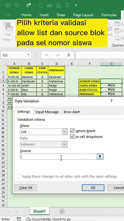 MEMBUAT DATA VALIDATION PART 2 - YouTube