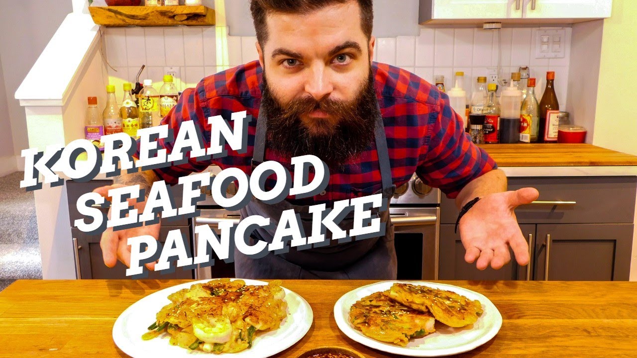 Korean Seafood Pancake Recipe | Haemul-Jeon | Pajeon Dipping Sauce ...