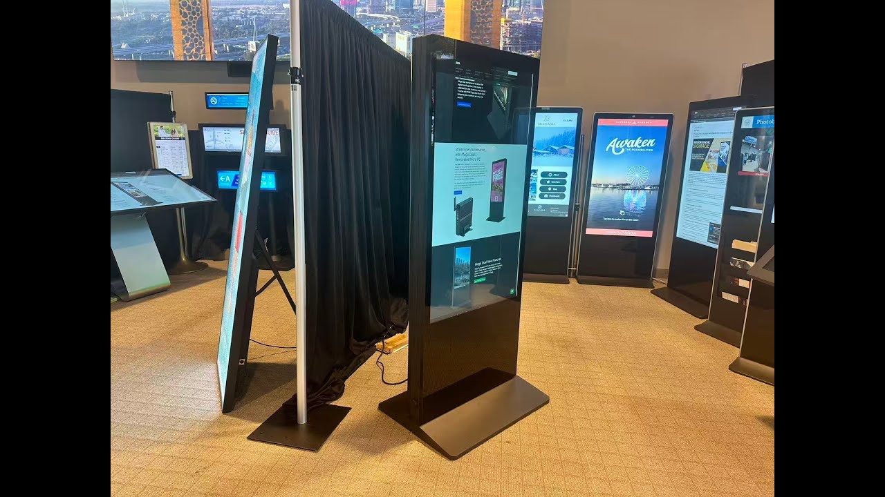 55” indoor Mega Dual double sided kiosk - YouTube