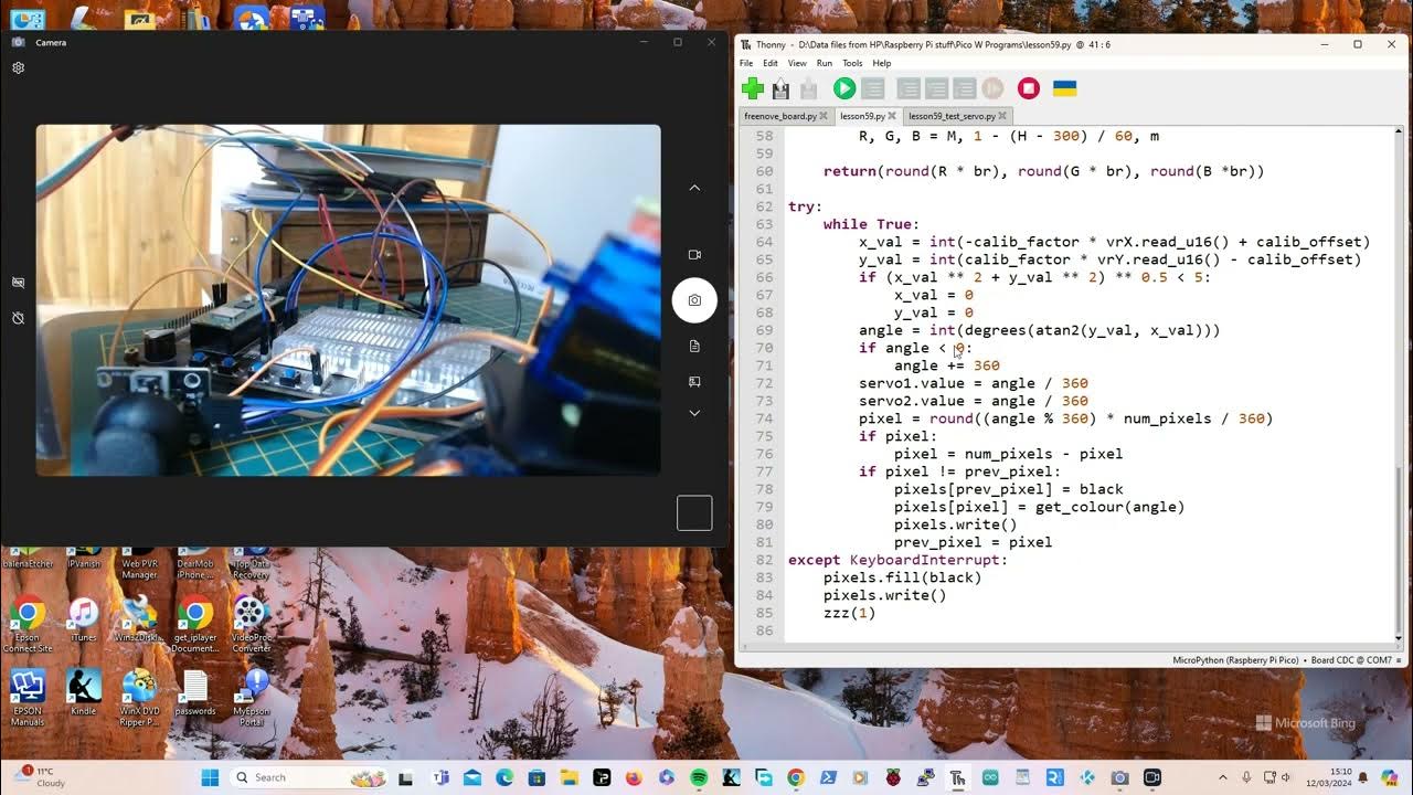 My video for Paul McWhorter's Pico W Lessons 56 - 59 - Using a joystick ...