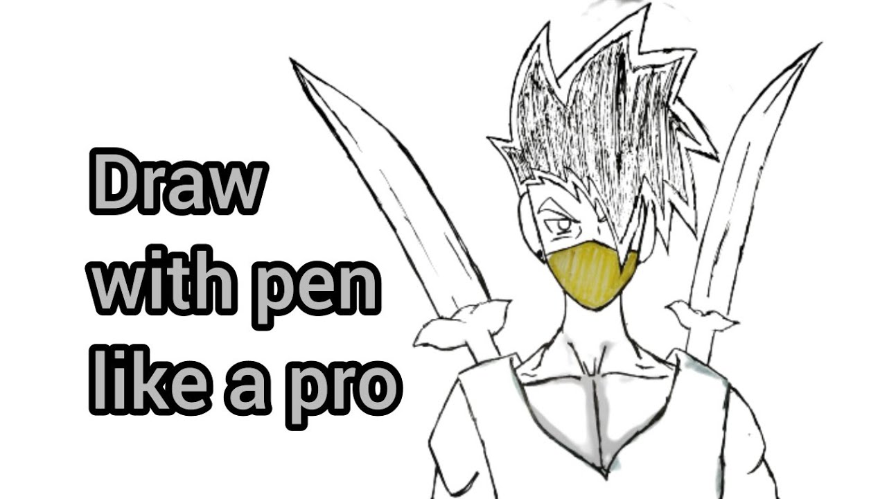 DRAW WITH PEN WITHOUT ERASING || ANIME DRAWING - YouTube
