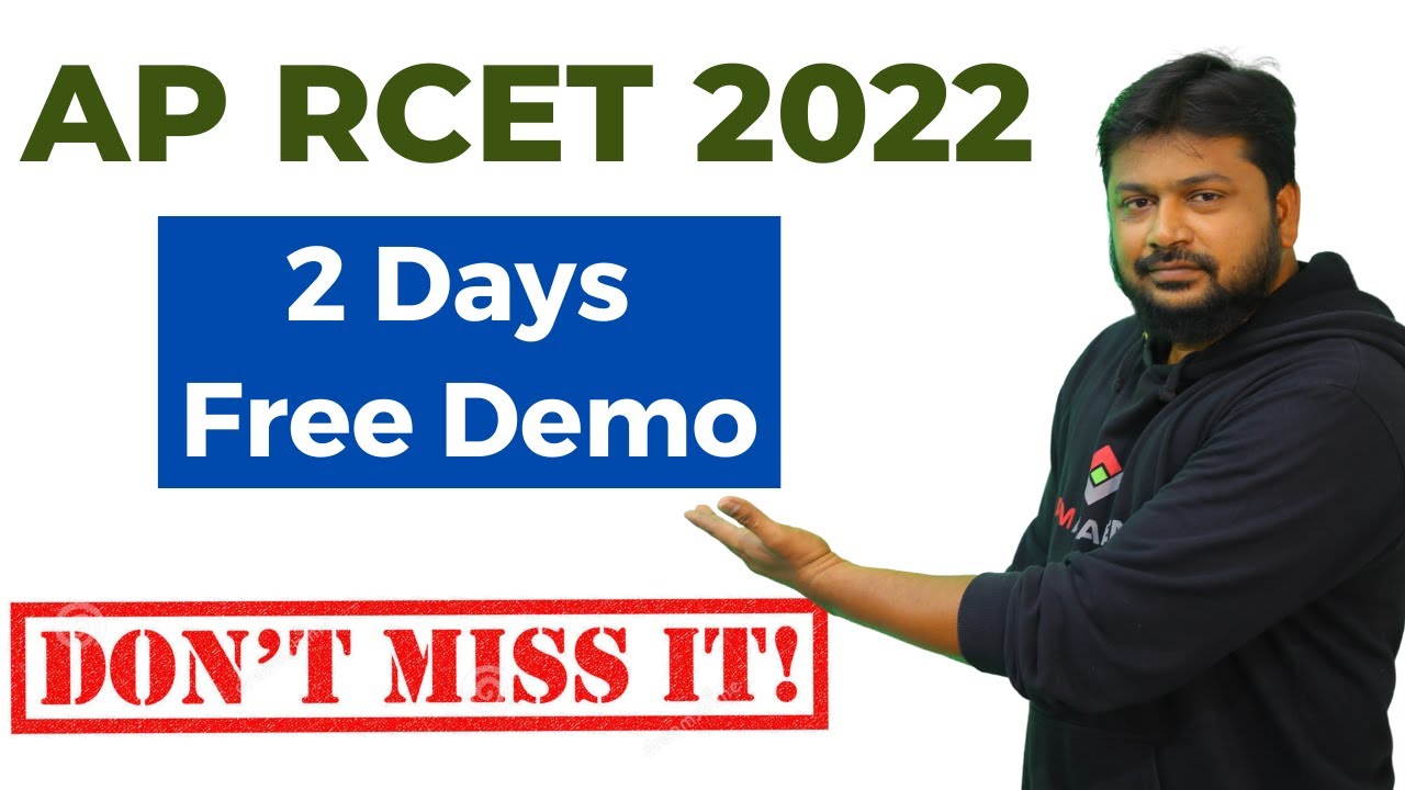 3 Days Free Demo - AP RCET 2022- Join and Experience the difference # ...