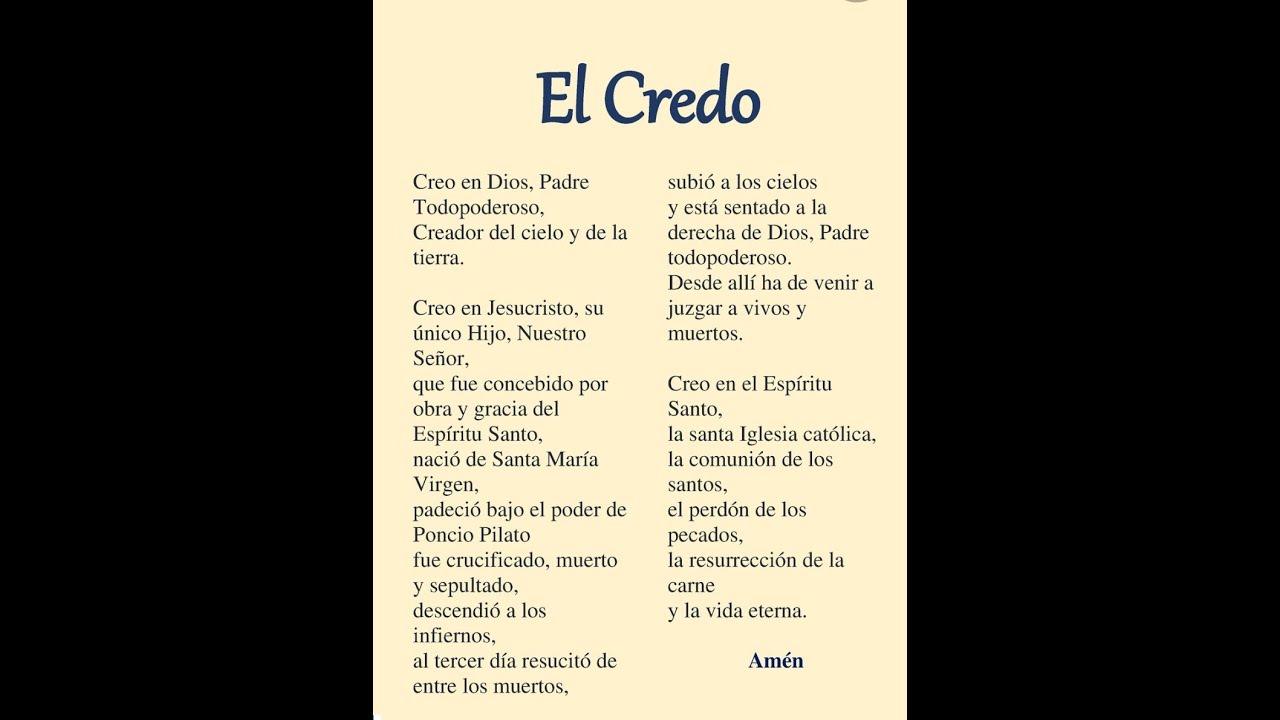 El Credo de los Apostoles (Oracion) - YouTube