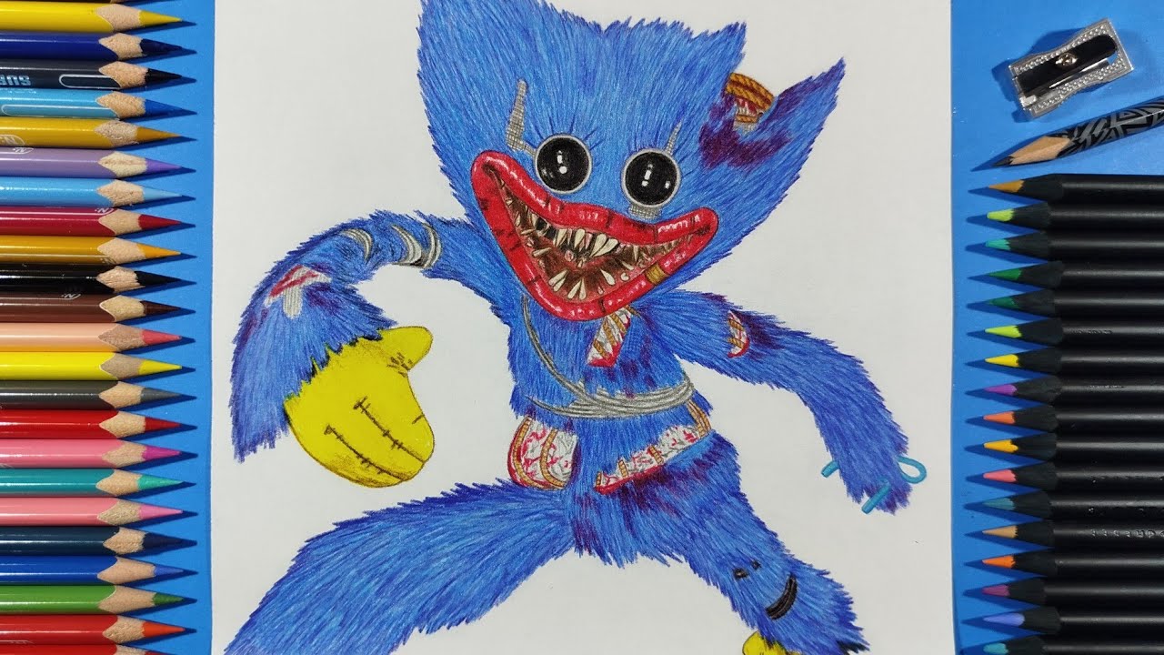 Dibujo a Huggy Wuggy Herido de Poppy Playtime Capítulo 4 | Drawing ...
