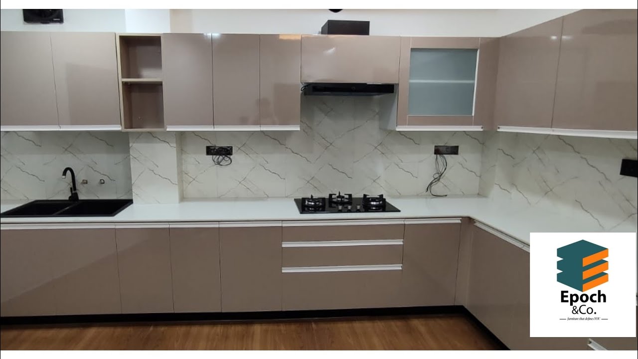 Modular Kitchen Laminate High Gloss Cappuccino Finish Made By Epoch