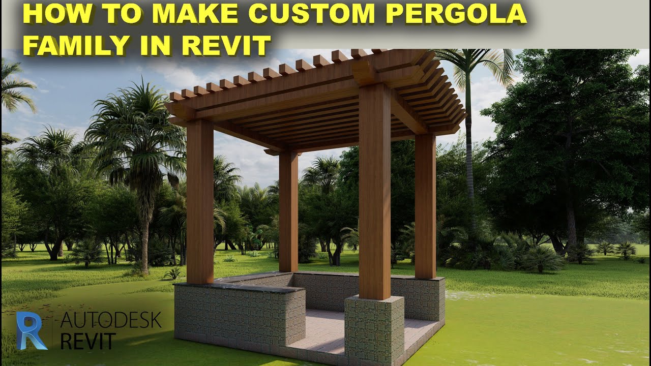 How to make custom Pergola family in Revit - YouTube