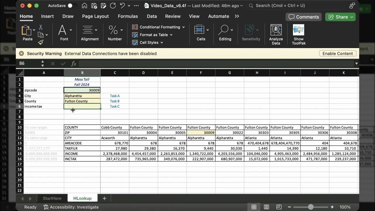 Demonstrating working with Horizontal tables in Excel - YouTube