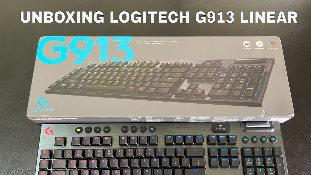 keyboard logitech g913 linear unbox - YouTube