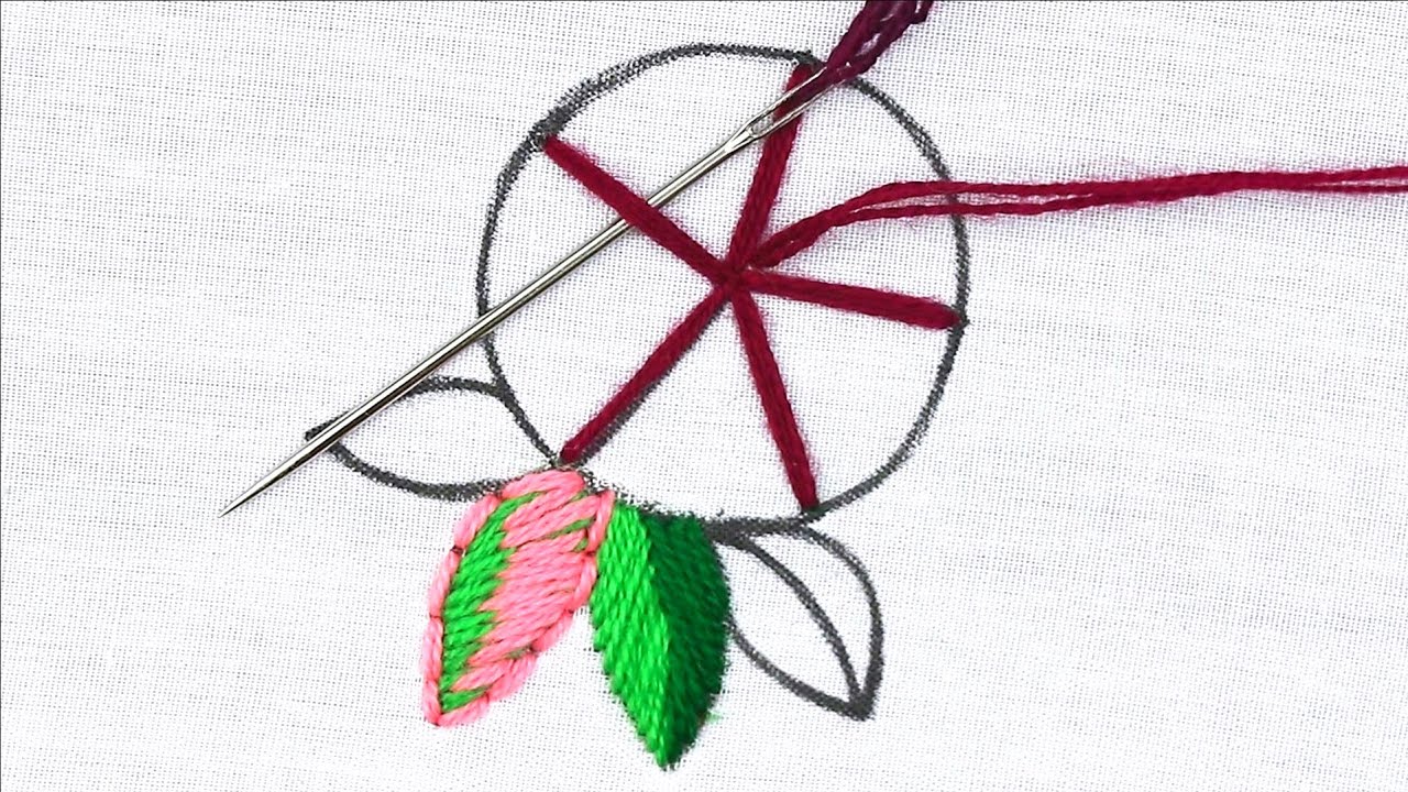 Super Easy and Creative Woven Spider Web stitch rose embroidery, hand ...