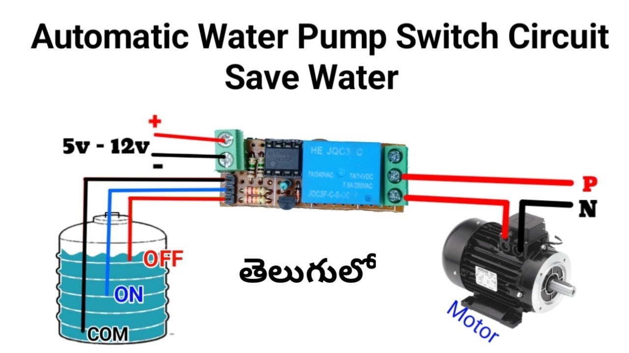 How to make Water Pump Automatic Switch ON-OFF Circuit Using 555 IC ...