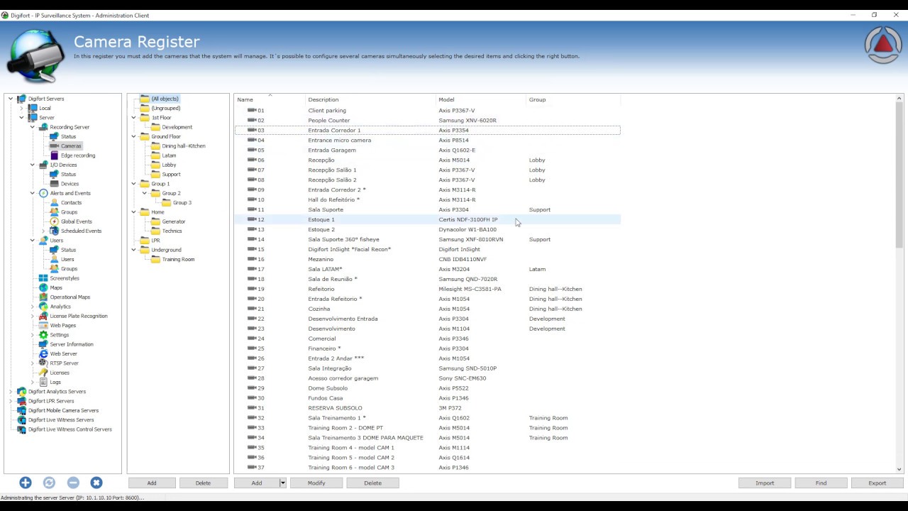 Digifort - Administration - Camera Grouping - YouTube