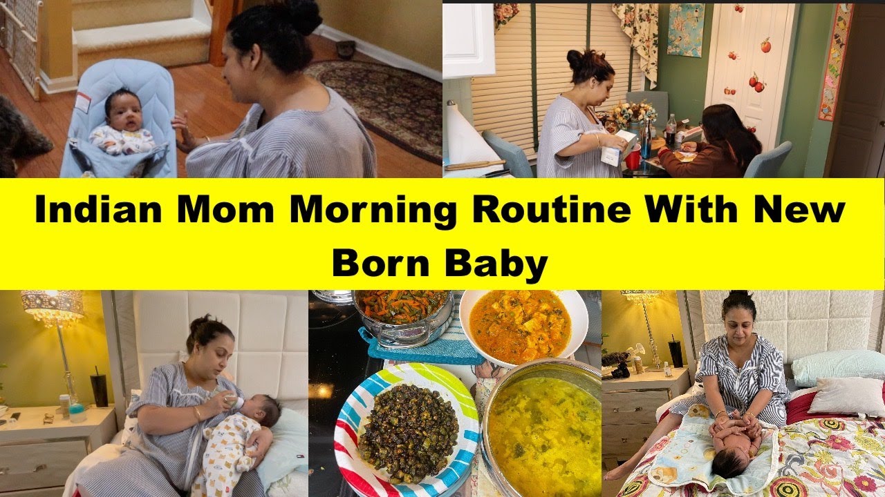 NEW MOM Morning Routine With NEW BORN BABY | Mom's Life In USA | Simple ...