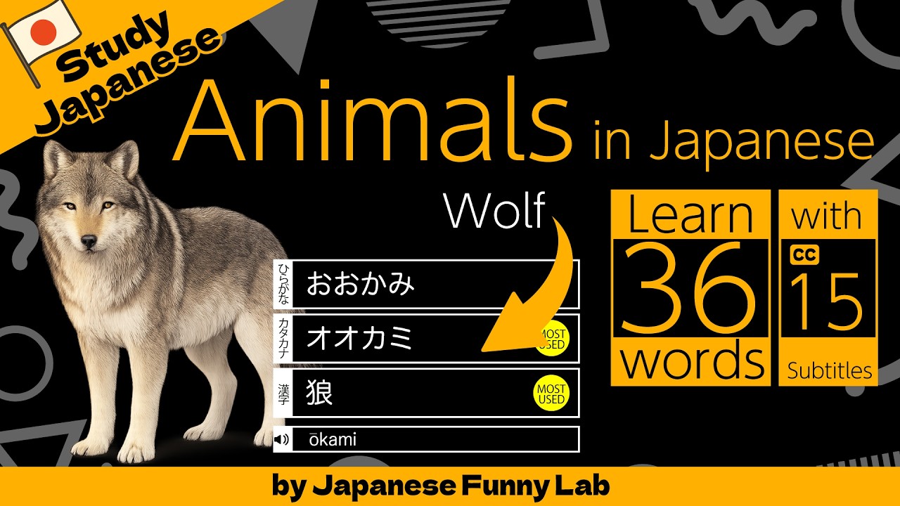Animals in Japanese 🐎 | Learn Japanese Vocabulary (Hiragana Katakana ...