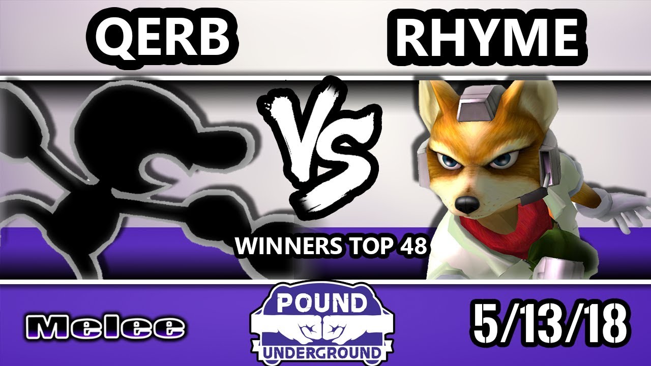Pound Underground - Qerb (Game and Watch) Vs. Rhyme (Fox) - Smash Melee ...
