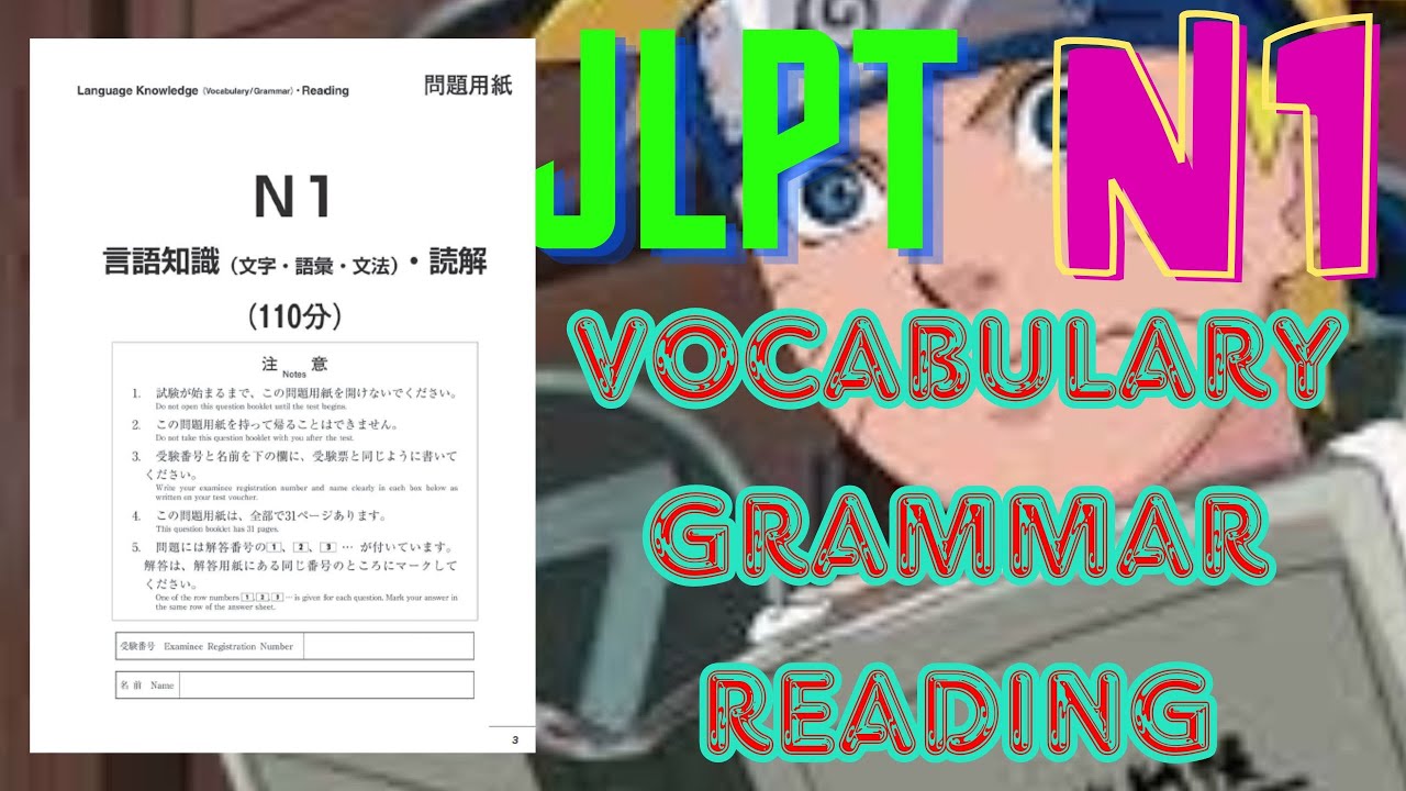 JLPT N1 Mock Exam Vocabulary,Grammar,Reading - YouTube