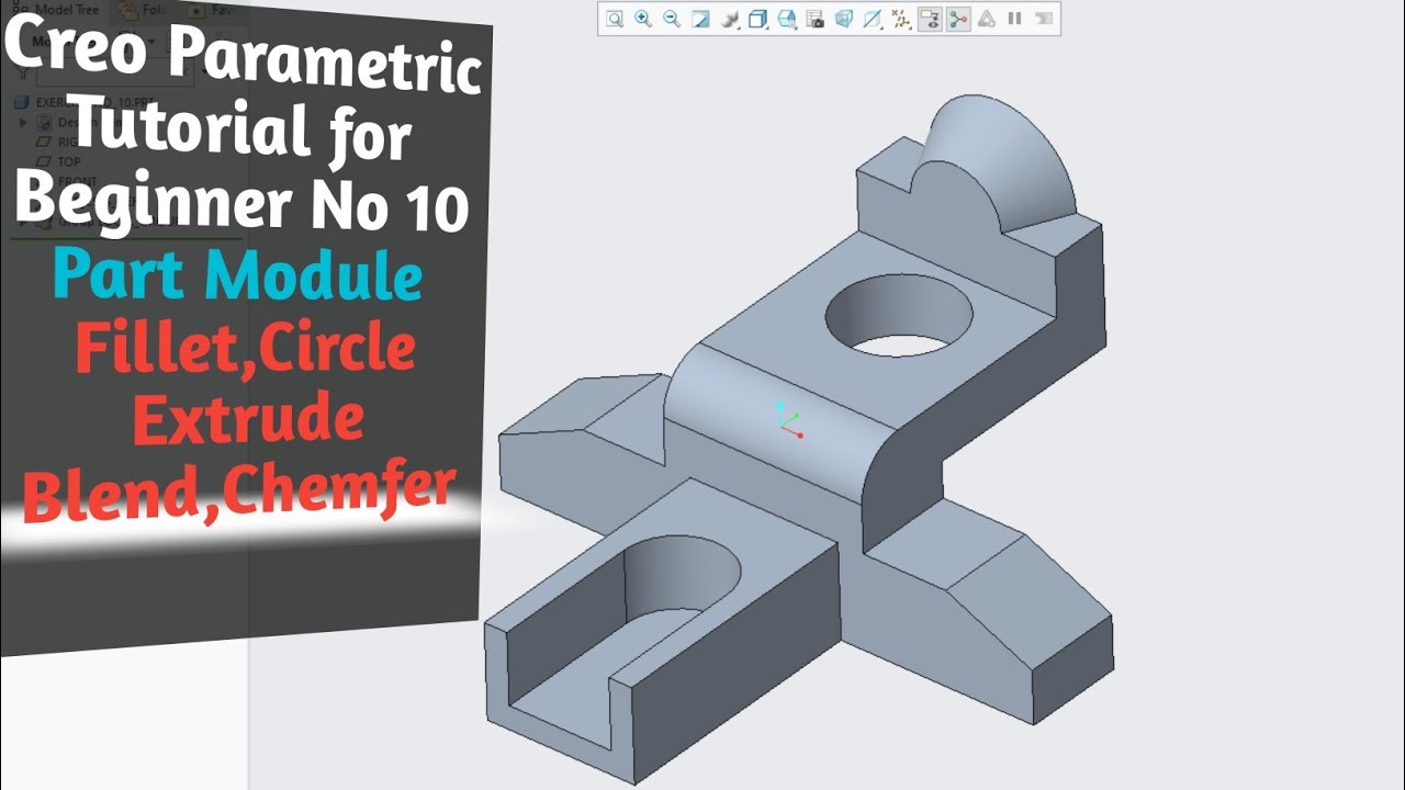 Creo Practice tutorial for Beginner No 10|Cad tutorial for beginners ...