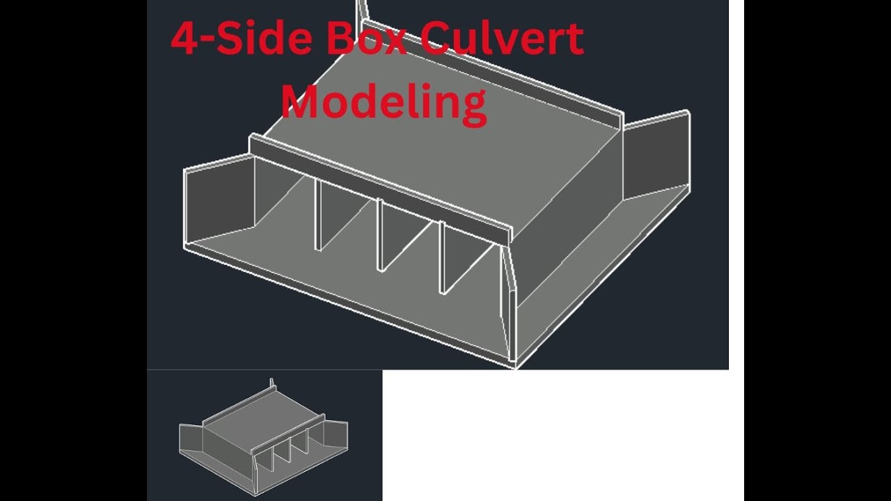 AutoCAD 3D Tutorial: Full 4-Side Box Culvert Modeling - YouTube
