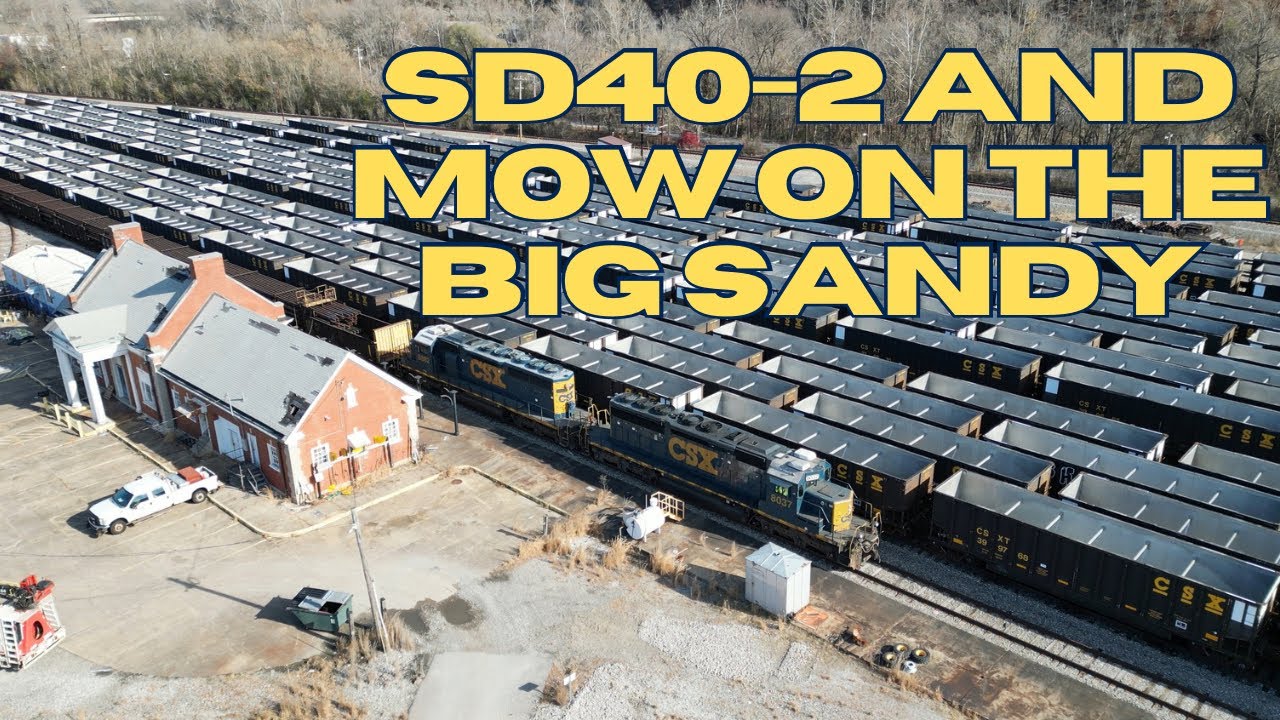 MoW and SD40-2 Leads Rail Trains on the CSX Big Sandy - YouTube