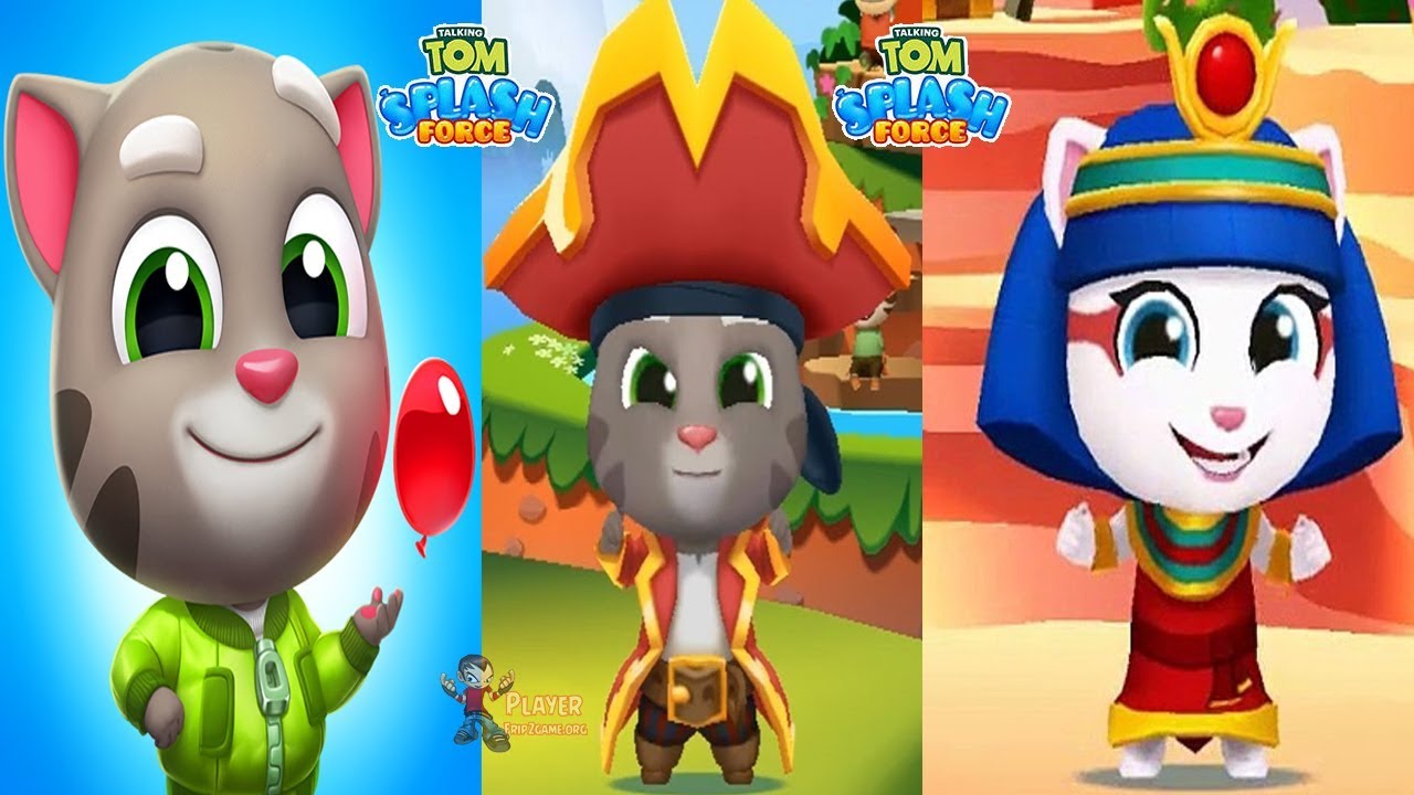 Talking Tom Splash Force Android Gameplay - Talking Tom VS Pirate Tom VS Egyptian Angela (EP 3 ...