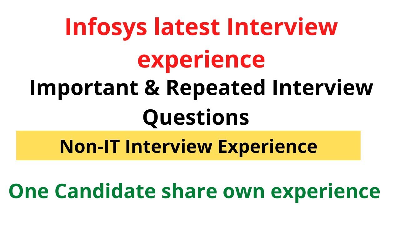 Latest Infosys interview questions | Interview experience for non-IT ...