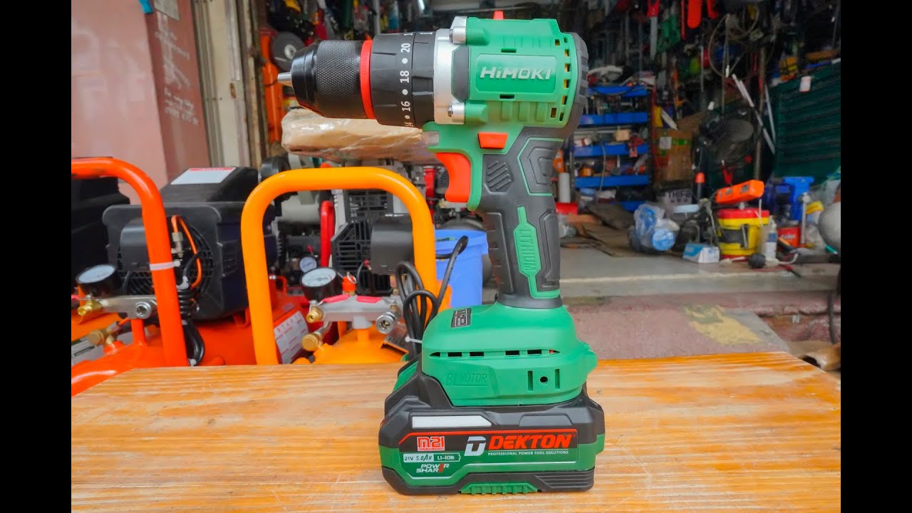 Máy khoan pin 10mm Himoki 21V chân pin Makita 18V HM-ID2110BL - YouTube