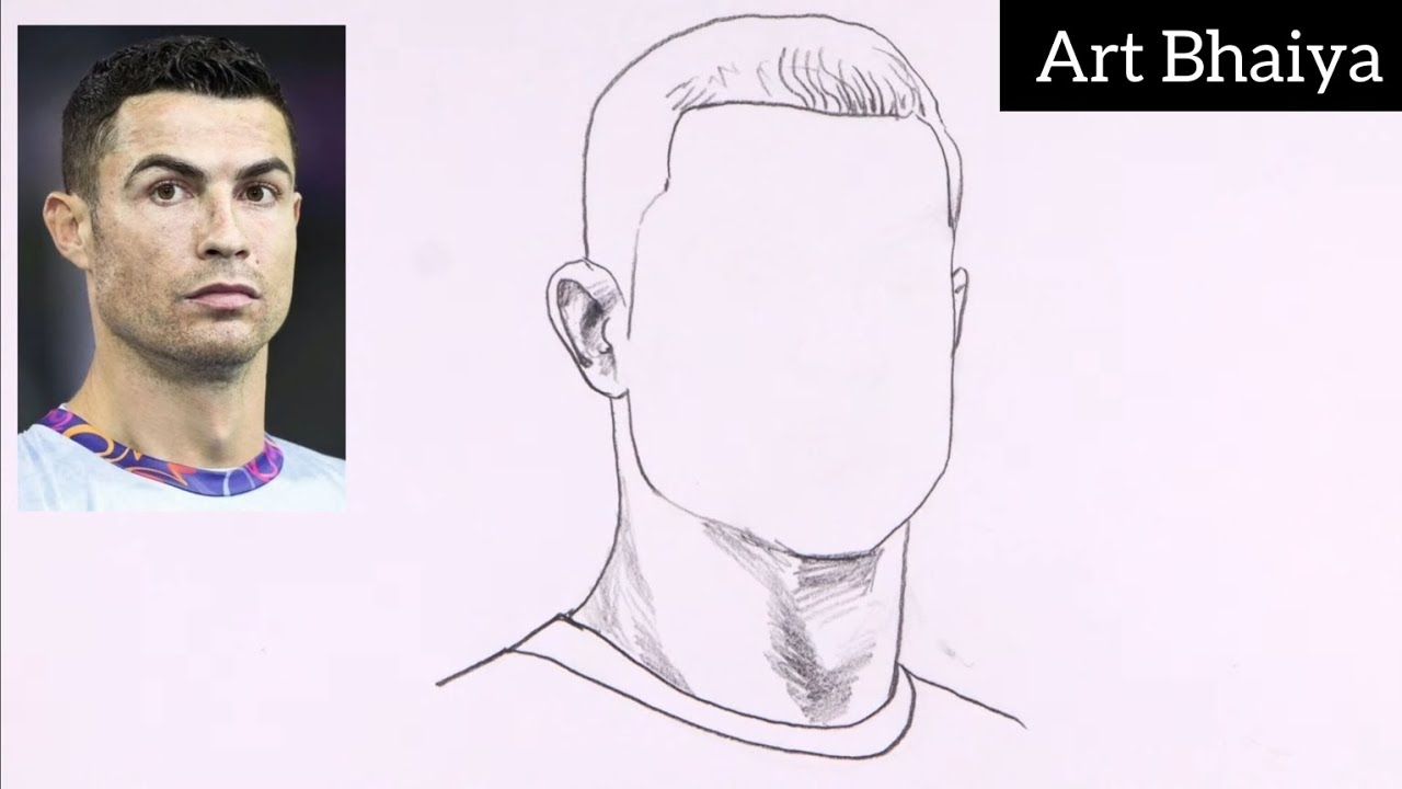 Easy and Simple Cristiano Ronaldo Drawing | step by step Realistic ...