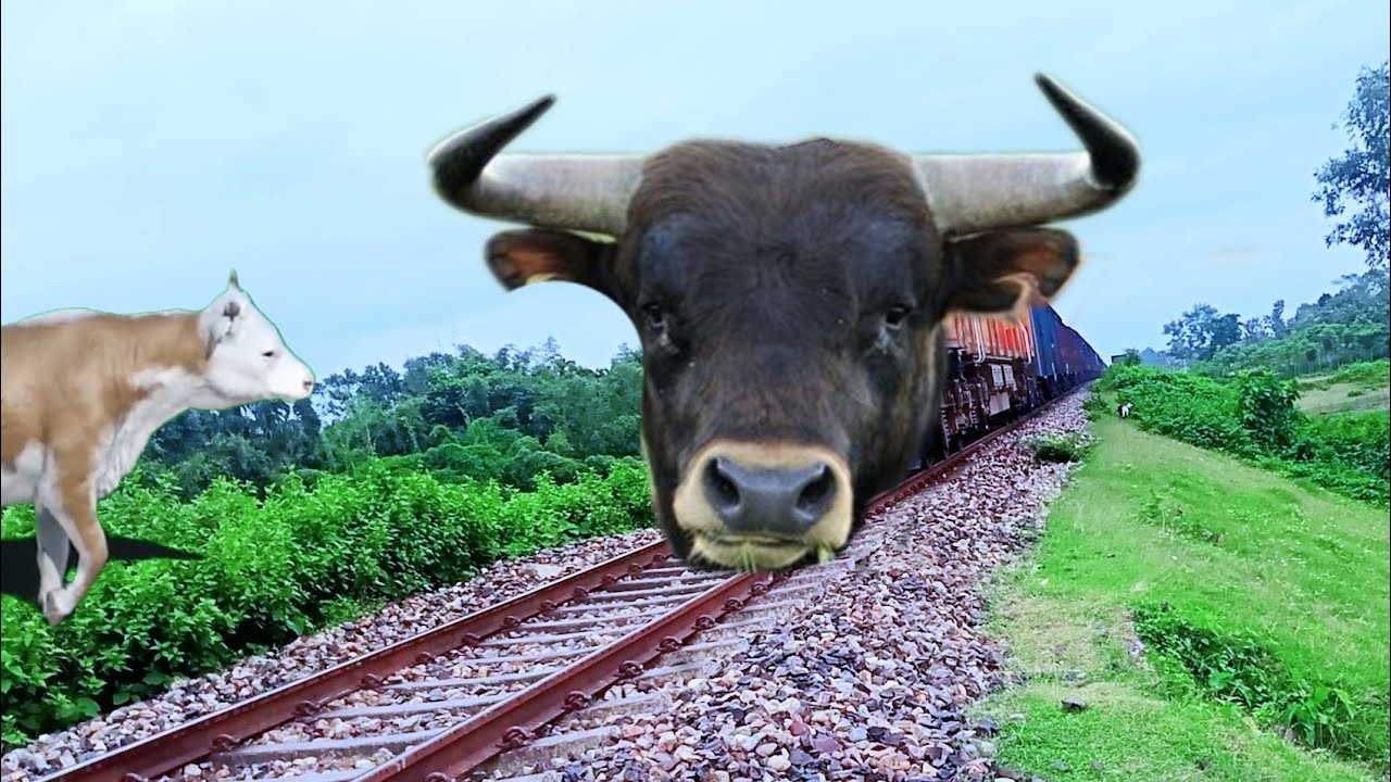 Cow train,cow video,monkey train, - YouTube