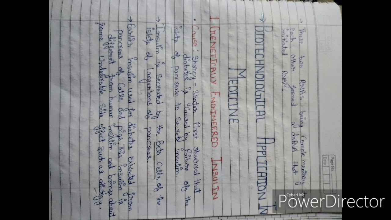 Biotechnology and it's application class 12 chapter 12 handwritten ...