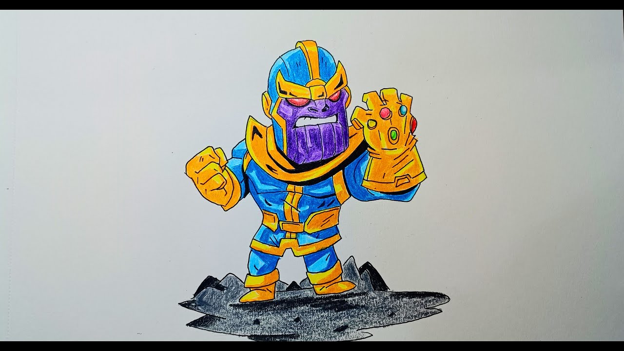 Let's Colour Thanos || How To Draw Thanos || Avengers Drawing ...