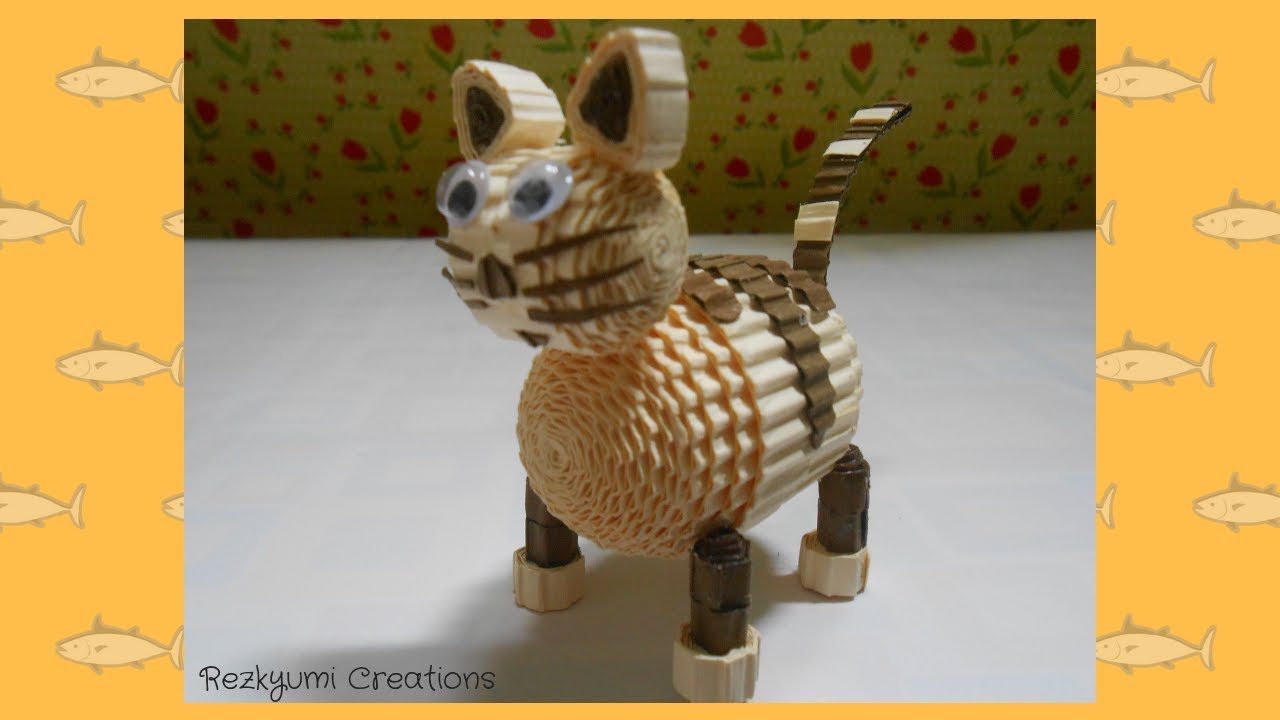 DIY Kokoru Paper Cat // Kucing dari Kertas Kokoru - YouTube