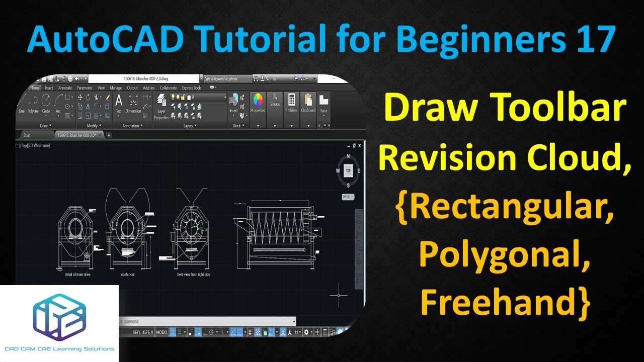 17- AutoCAD Tutorial For Beginners- Revision Cloud, Polygonal, Freehand ...