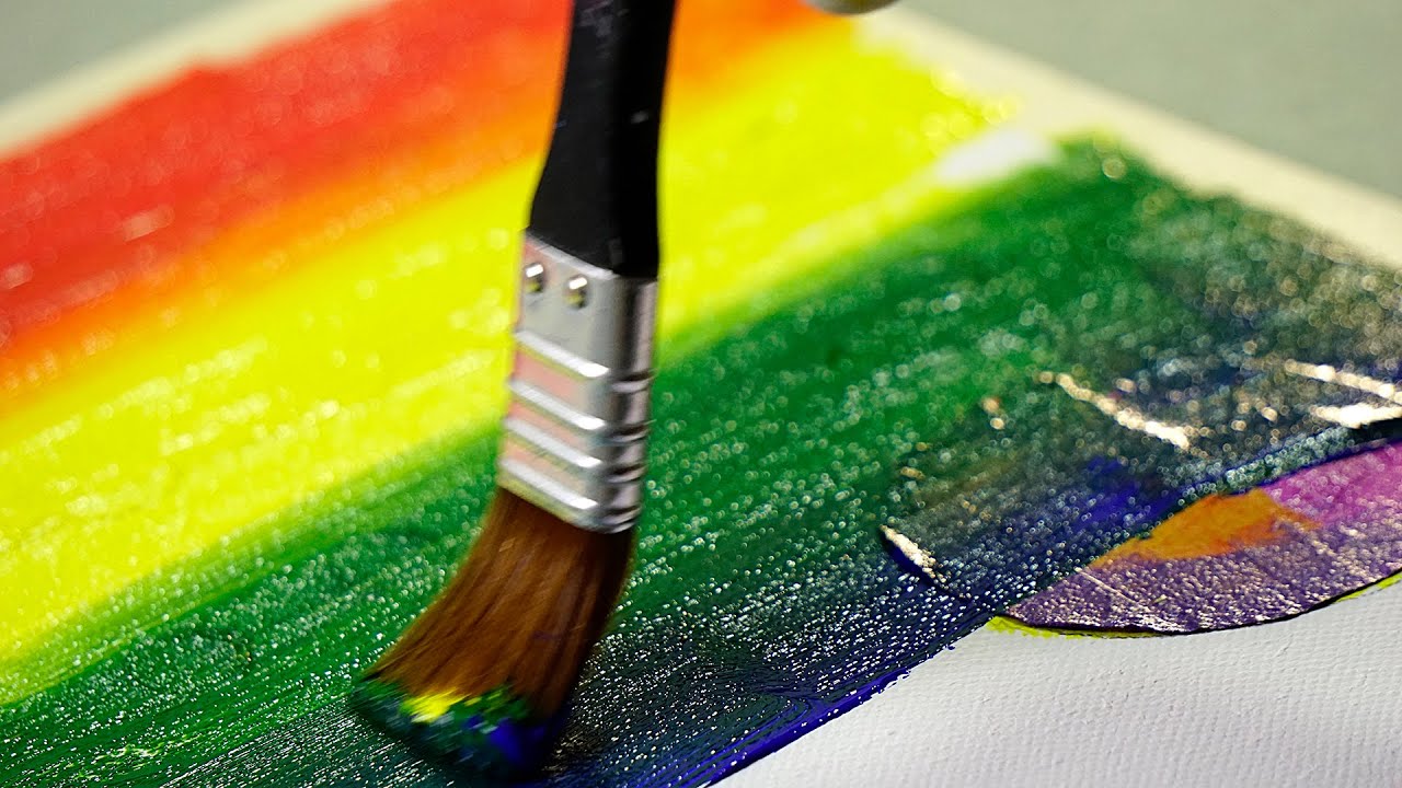 The Rainbow on the Grassland|easy acrylic painting for beginner ...
